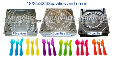Plastic knife, fork and spoon injection molding machine - Haichen